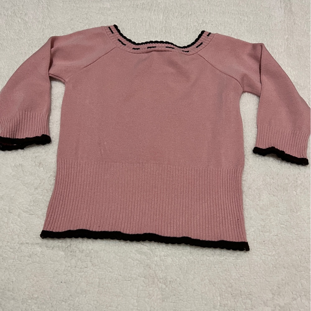 Preppy Classy Vintage Powder Pink Top With Bow - Gem